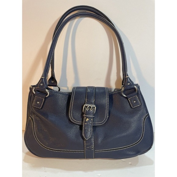 Chaps | Bags | Chaps Ralph Lauren Blue Pebble Leather Purse Very Worn ...